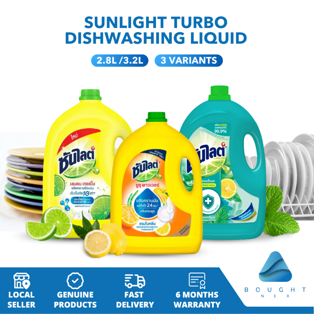 Sunlight Turbo Dishwashing Liquid 2.8L 3.2L – Powerful Grease Removal ...