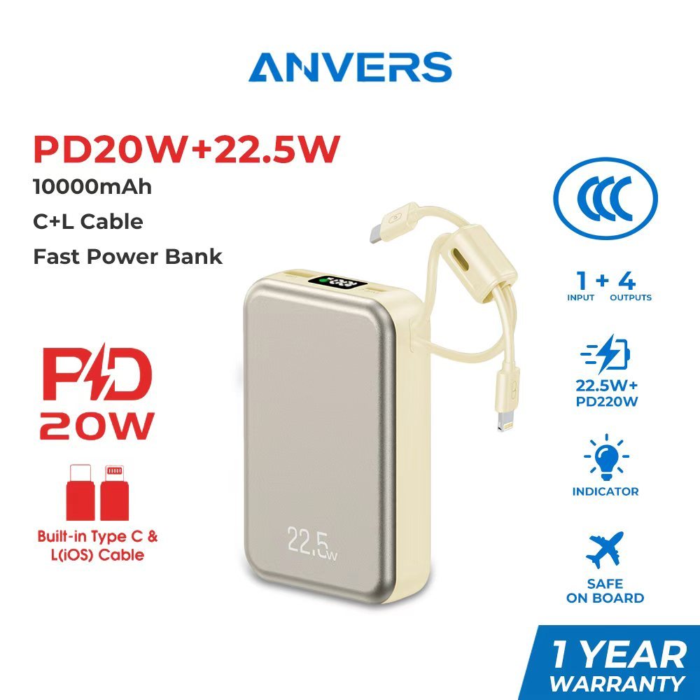 [CCC Certified]Anvers Power Bank 20000mAh PD20W+22.5W Fast Charging ...