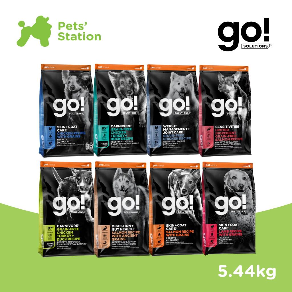 Go! Solution Dog Dry Food 5.44kg (Carnivore, Digestion+Gut, Skin+Coat ...
