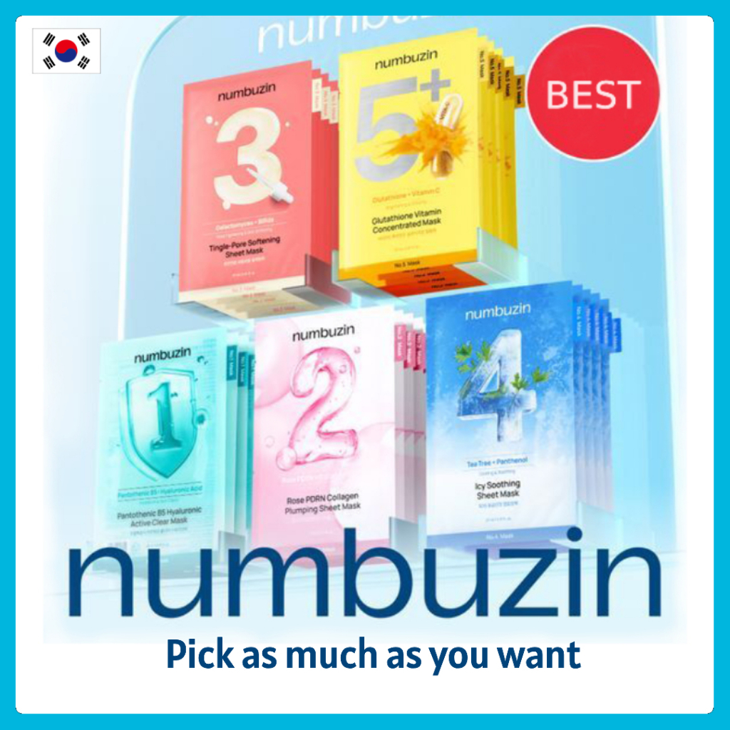 numbuzin Mask Pack - 5 Types of Sheet Masks (5 sheets-No Box) | Shopee ...