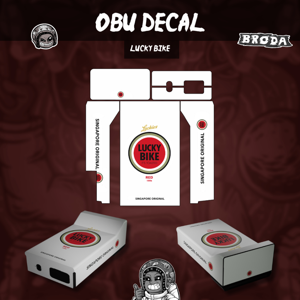OBU Sticker Waterproof "Lucky Bike" | Shopee Singapore