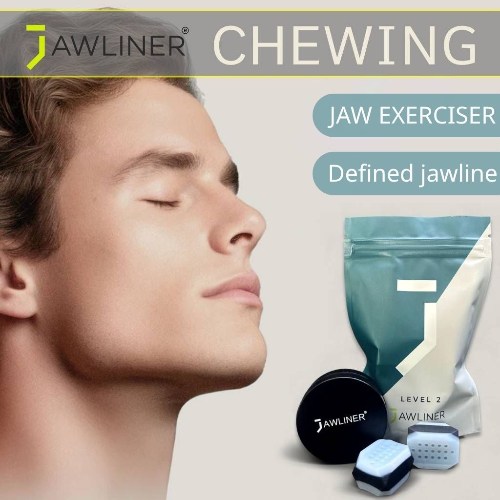 JAWLINER Chewing, jaw exerciser, reduce chin fat, lift the nose, sharp ...