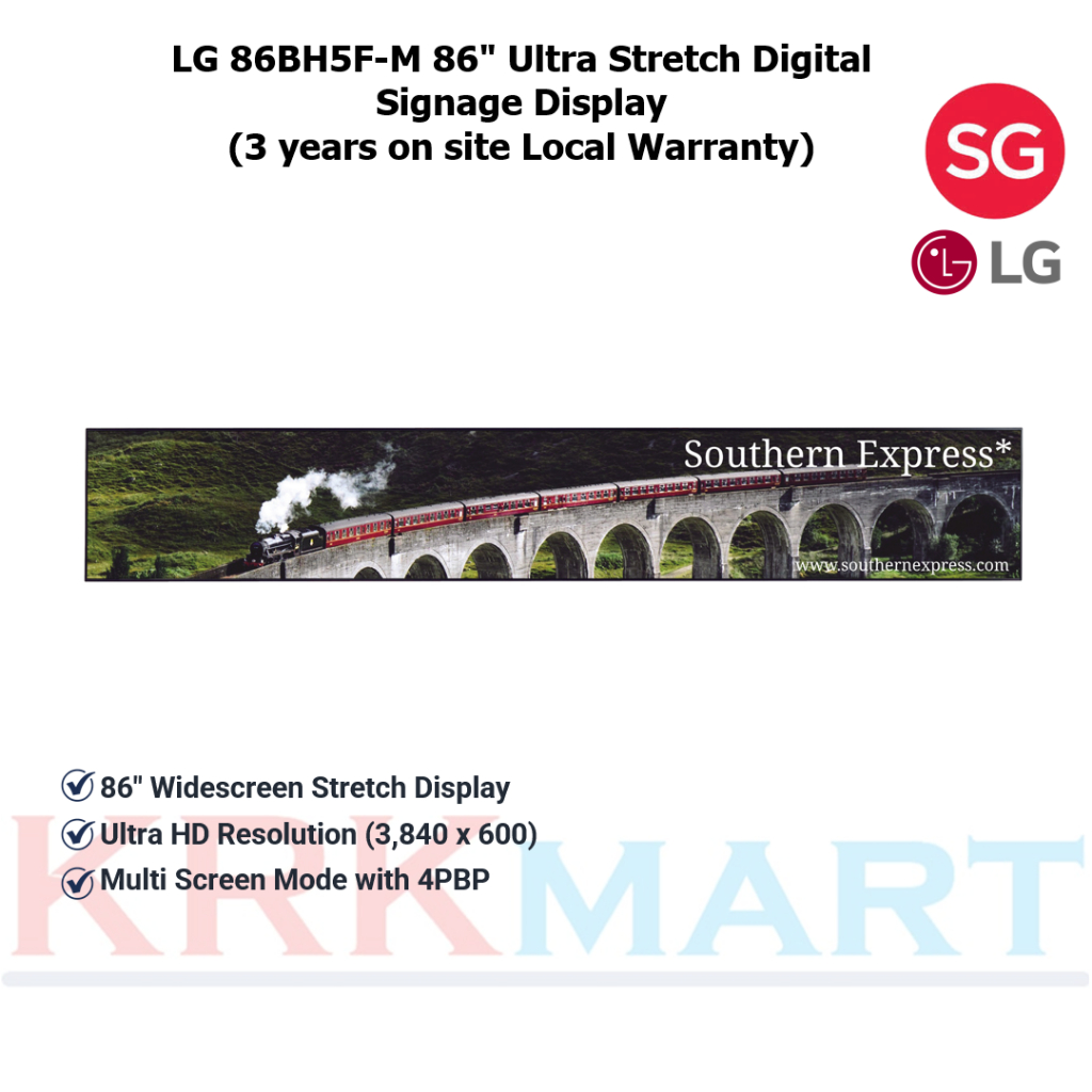 LG 86BH5F-M 86" Ultra Stretch Digital Signage Display | 4K Commercial ...