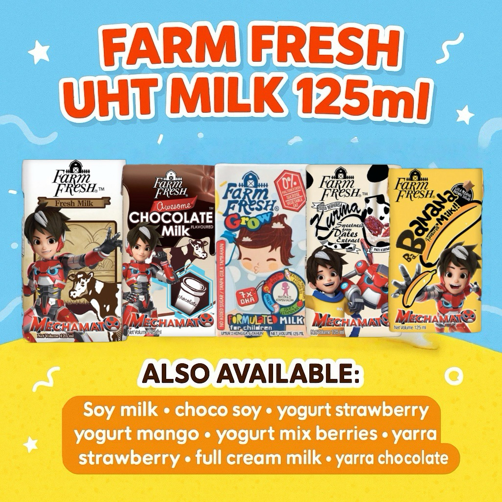 Farm Fresh UHT Milk Series 125ml(8Pkts)|13 Flavours Kids Friendly Fresh ...