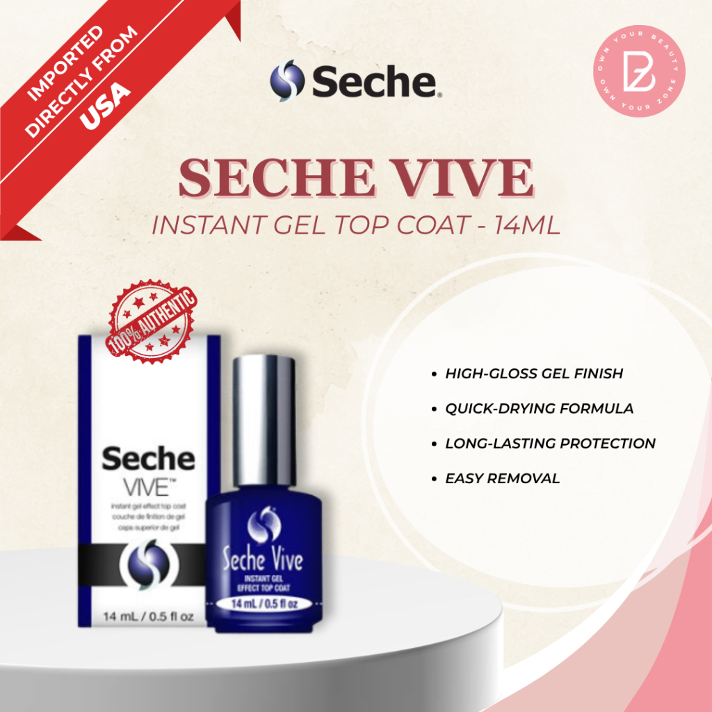 Seche Vive Instant Gel Effect Top Coat 14ml / 118ml | Shopee Singapore