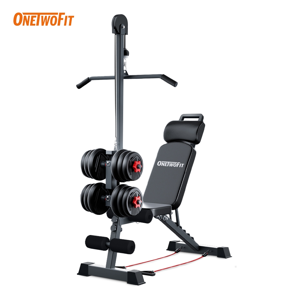 OneTwoFit High Pull-down Dumbbell Bench Sit-up Bench Multi-function ...