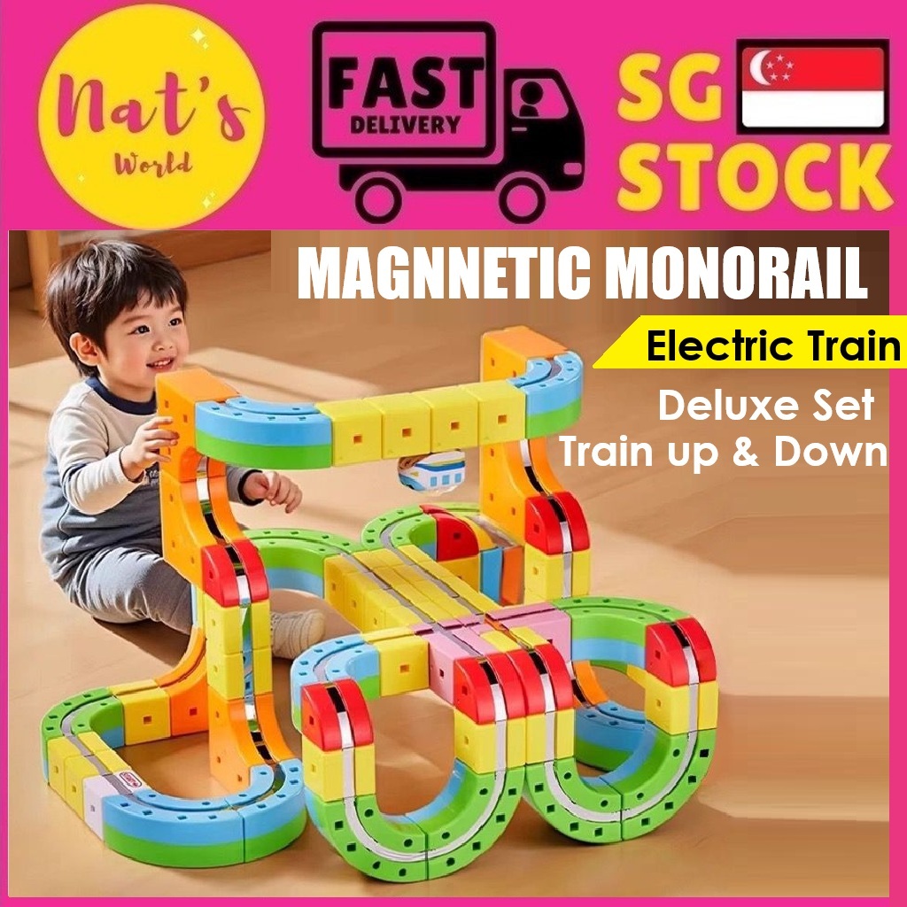 magnetic train Electric Train Set Flexible Race Track for Kids monorail ...