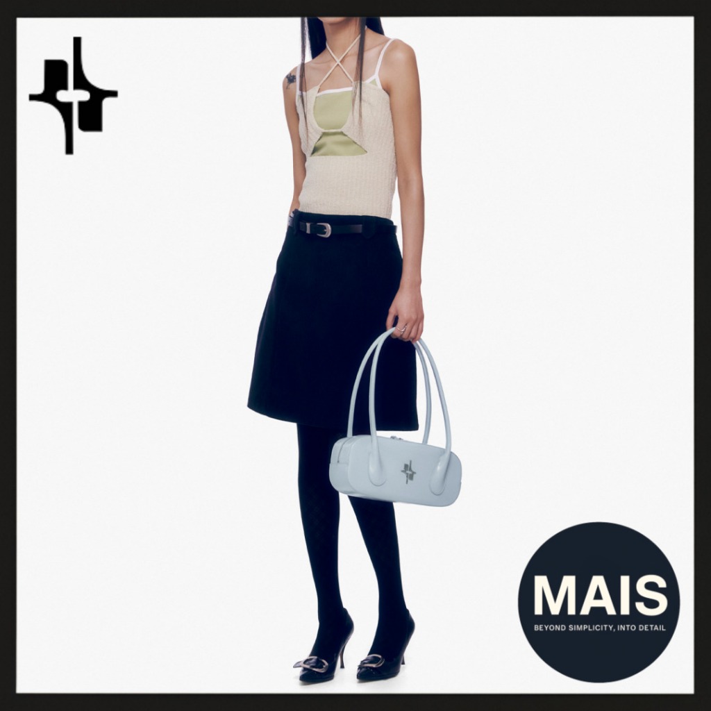 FINDKAPOOR Illa Model - Wide Vegan Leather Shoulder Bag with Signature ...