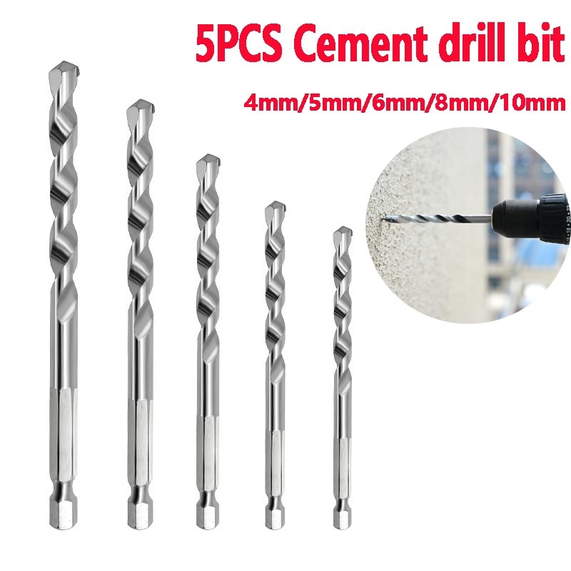 Fast Delivery⚡5-Piece Masonry Drill Bit Set for Concrete, Concrete ...