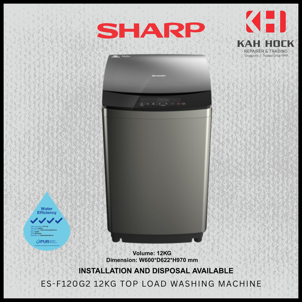 *SG60 / CLIMATE AVAILABLE! * SHARP ES-F120G2 12KG TOP LOAD WAHSING ...