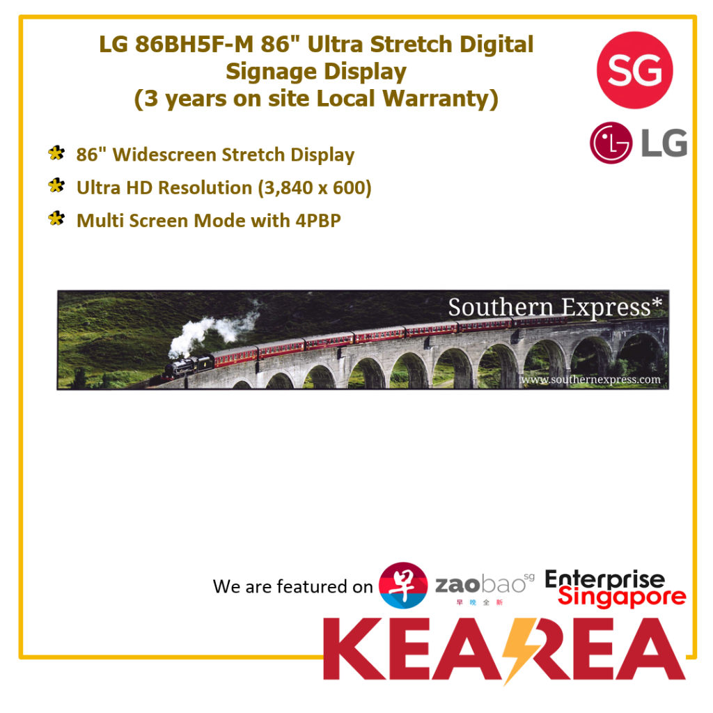 LG 86BH5F-M 86" Ultra Stretch Digital Signage Display | 4K Commercial ...