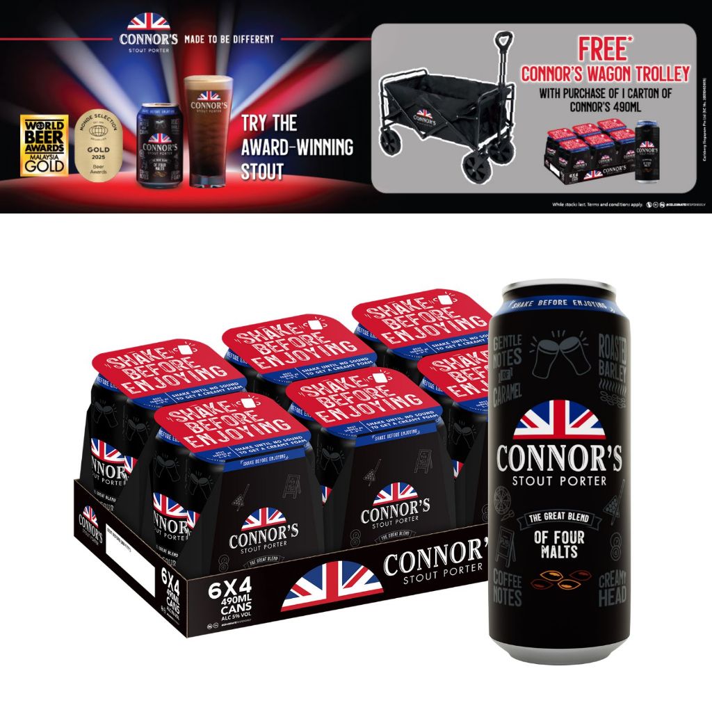[1 Carton] Connor's Stout Porter Beer Can (24x490ml) | Shopee Singapore
