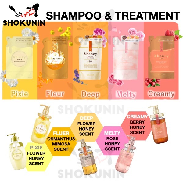 &HONEY from Japan Original Hair Shampoo / Treatment / Hair Oil Bottle ...