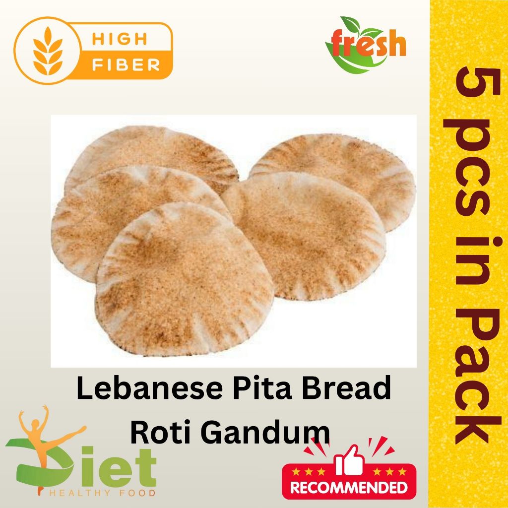 Soft & Fresh Vacuum-Sealed Arabic Pita Bread | Gandum Brown Whole Wheat ...