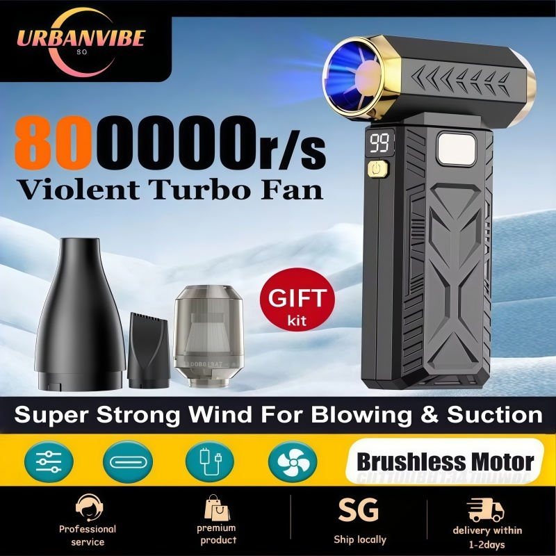 400000RPM Violent Fan Super Powerful Air Blower Vacuum Blowing Suction ...