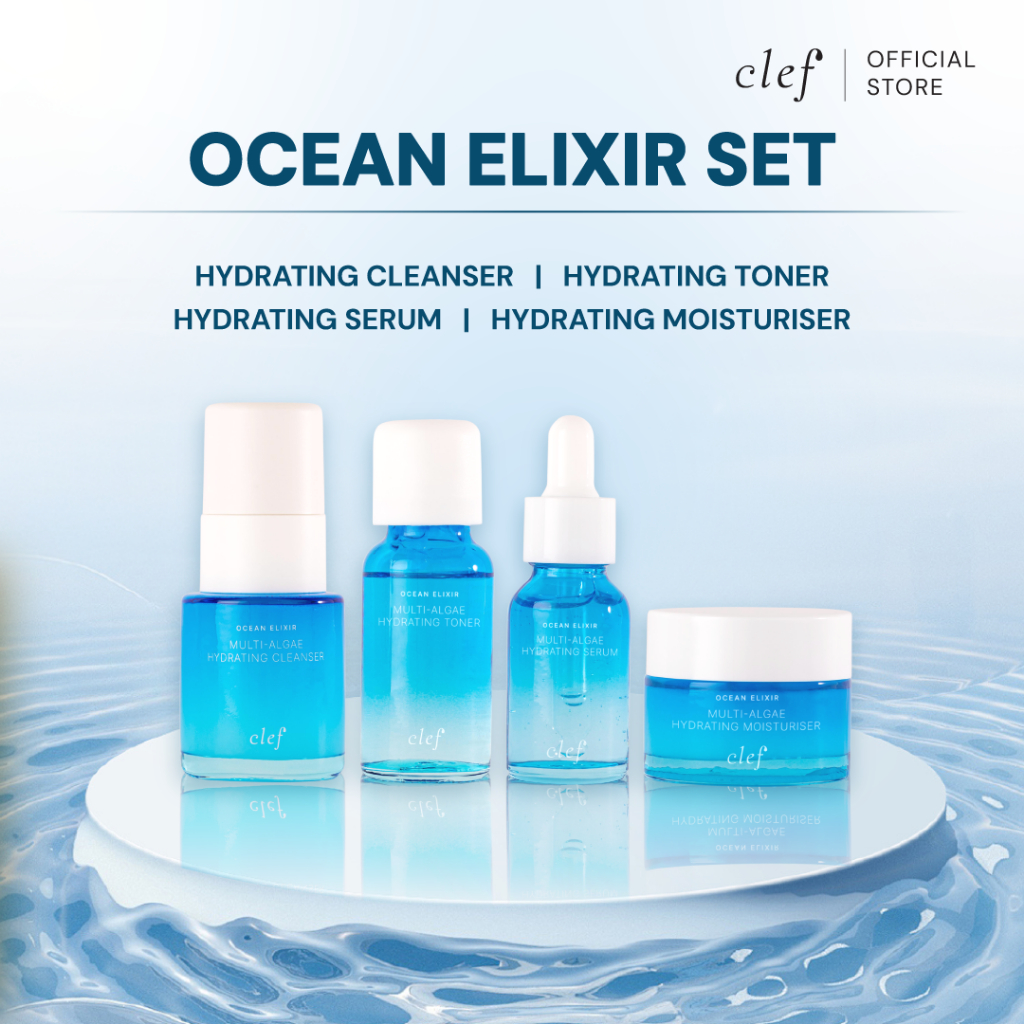 CLEF Ocean Elixir Hydrating Full Travel Kit - Cleanser 20ml + Toner ...
