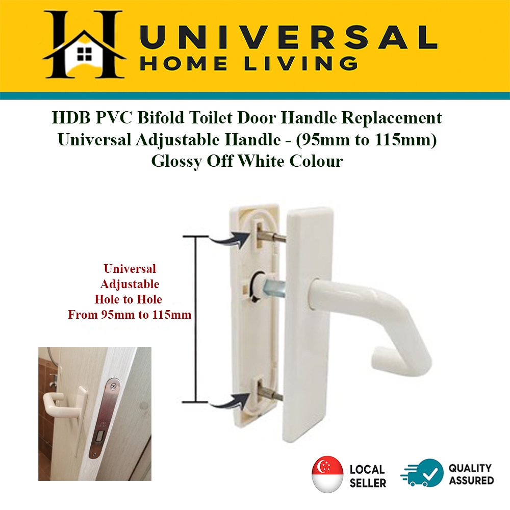 [SG SHOP SELLER] HDB PVC Bifold Toilet Door Handle Universal Adjustable ...