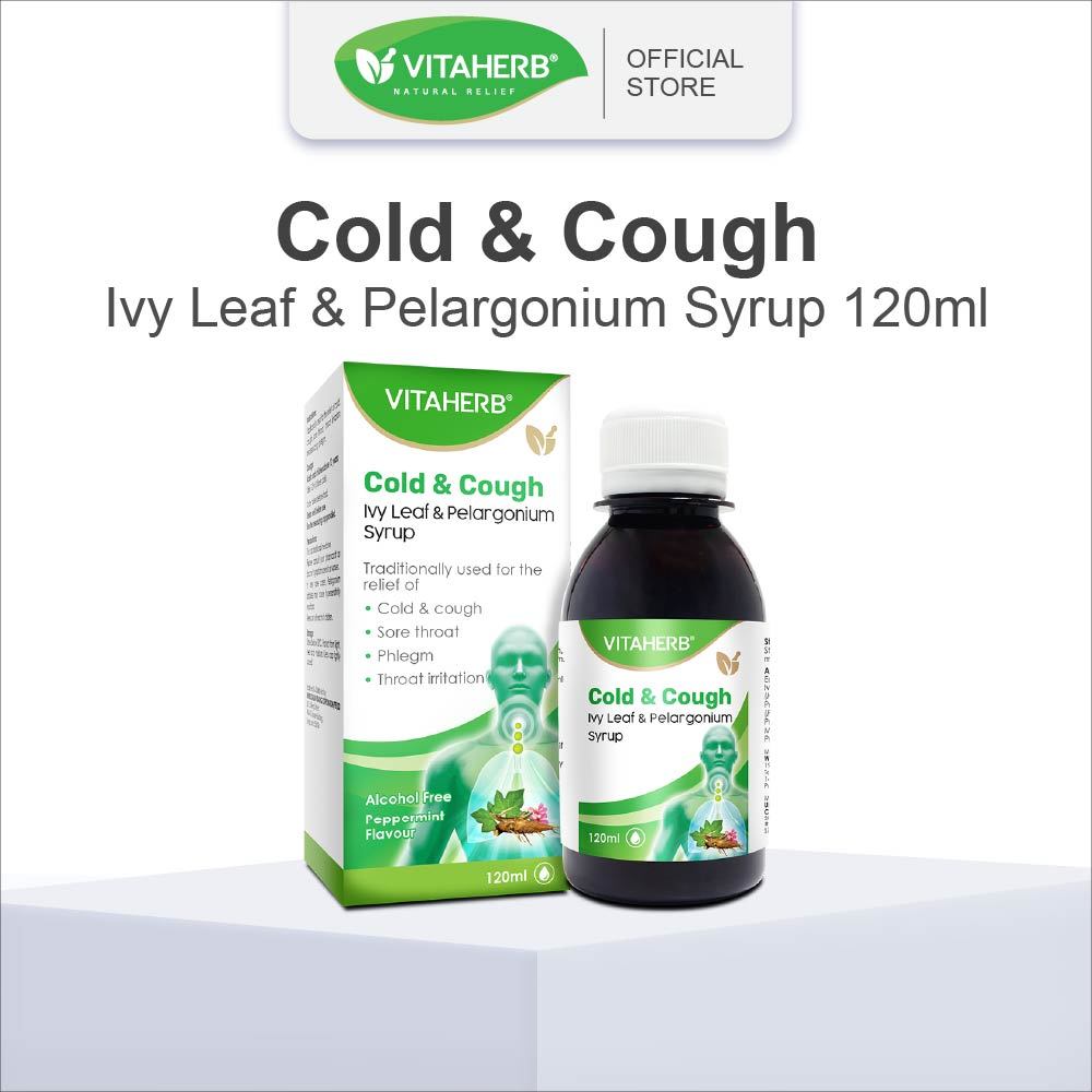 VITAHERB Cold & Cough Ivy Leaf & Pelargonium Syrup 120ml-To Relief Cold ...
