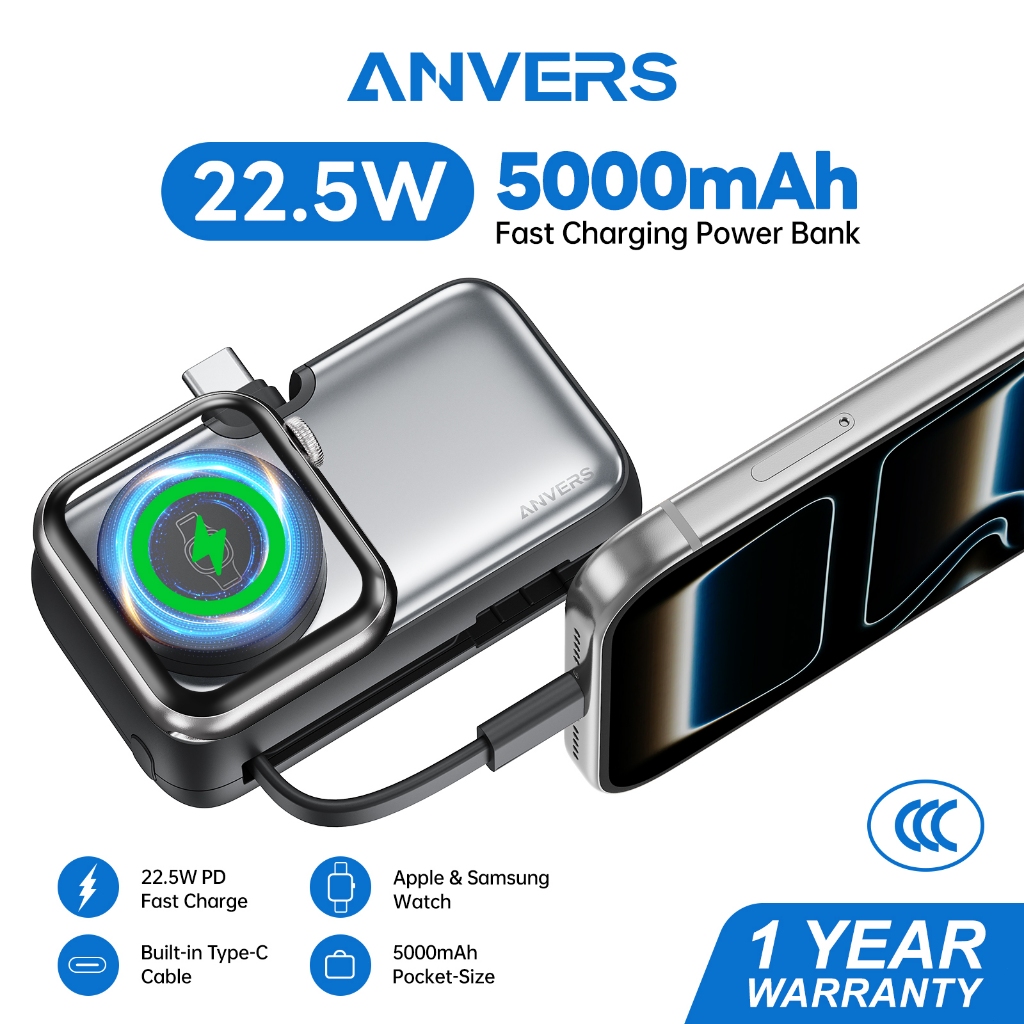 [CCC Certified] Anvers Power Bank Mini 5000mAh 22.5W Fast Charging with ...