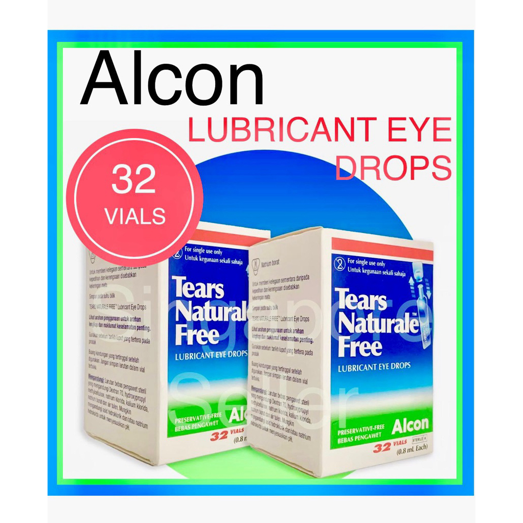 Alcon Tears Naturale Free.Lubricant Eye Drops.0.8ml x32Vials.[Expiry:01 ...