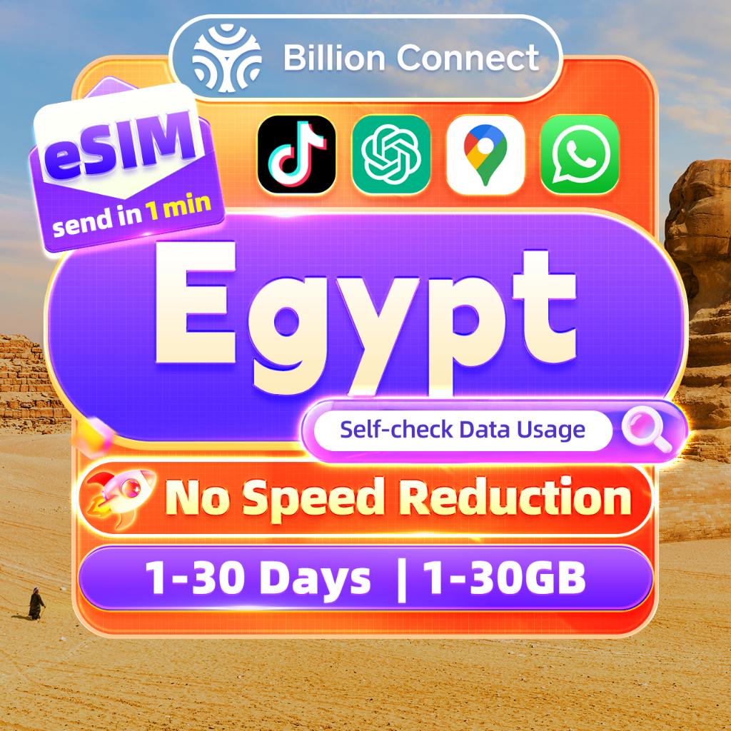 Egypt eSIM Unlimited 4G Daily 500MB-2GB Total 3-20GB eSIM Egypt travel ...