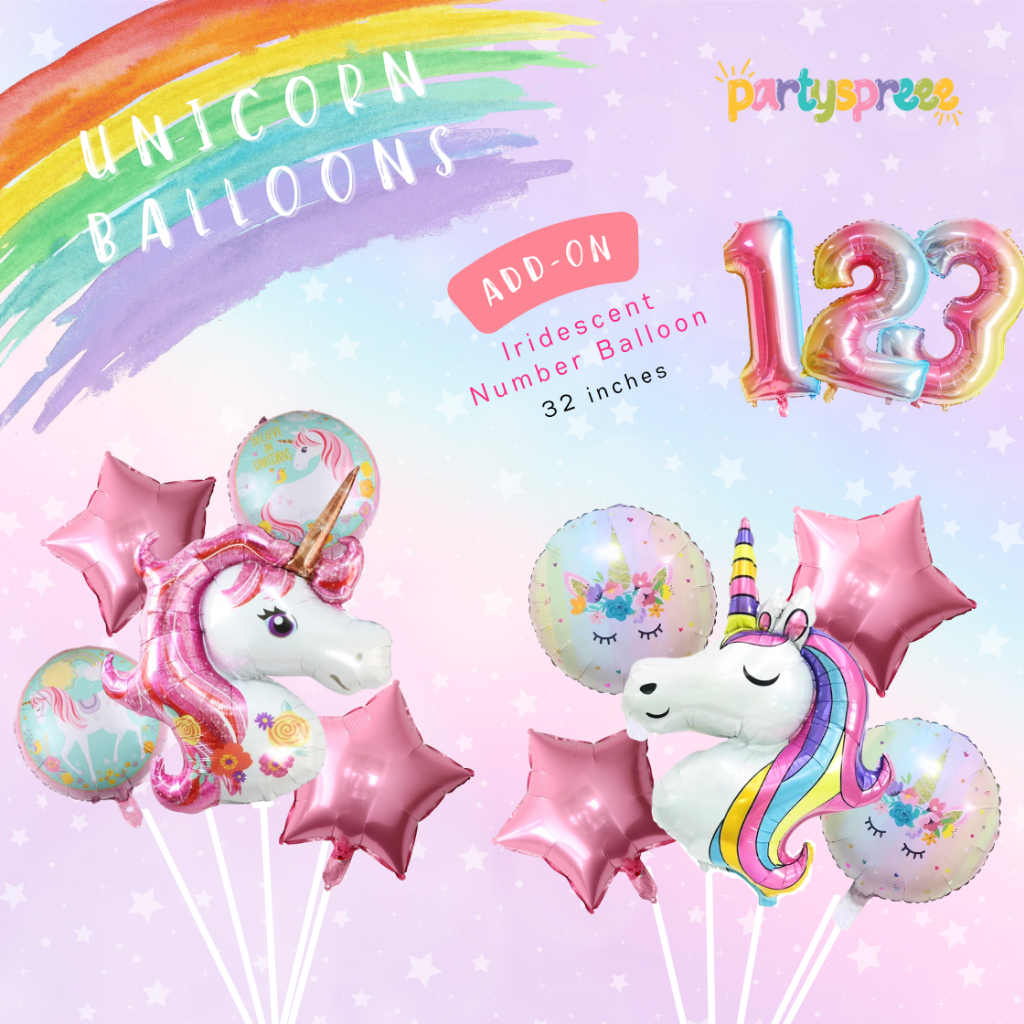 Unicorn Balloon Set (Theme/ Party/ Girls/ Birthday) | Shopee Singapore