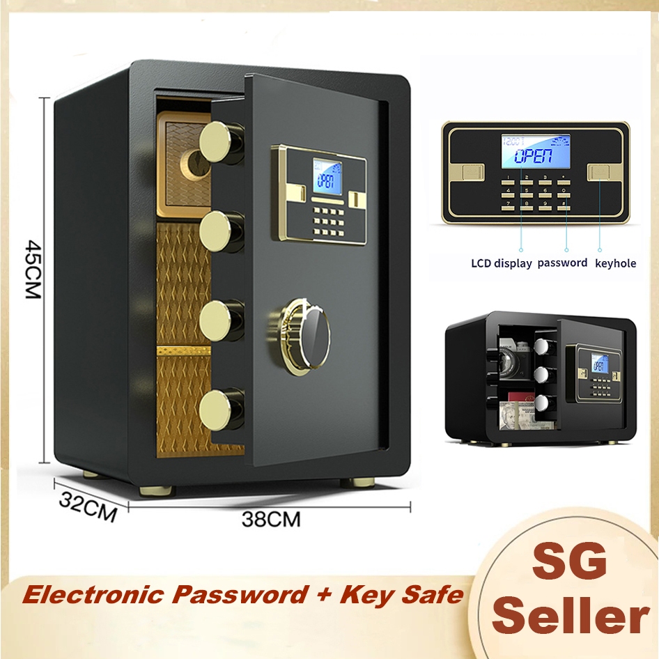 Fingerprint/Password+Key Safe Home Electronic Password Safe Anti-Theft ...