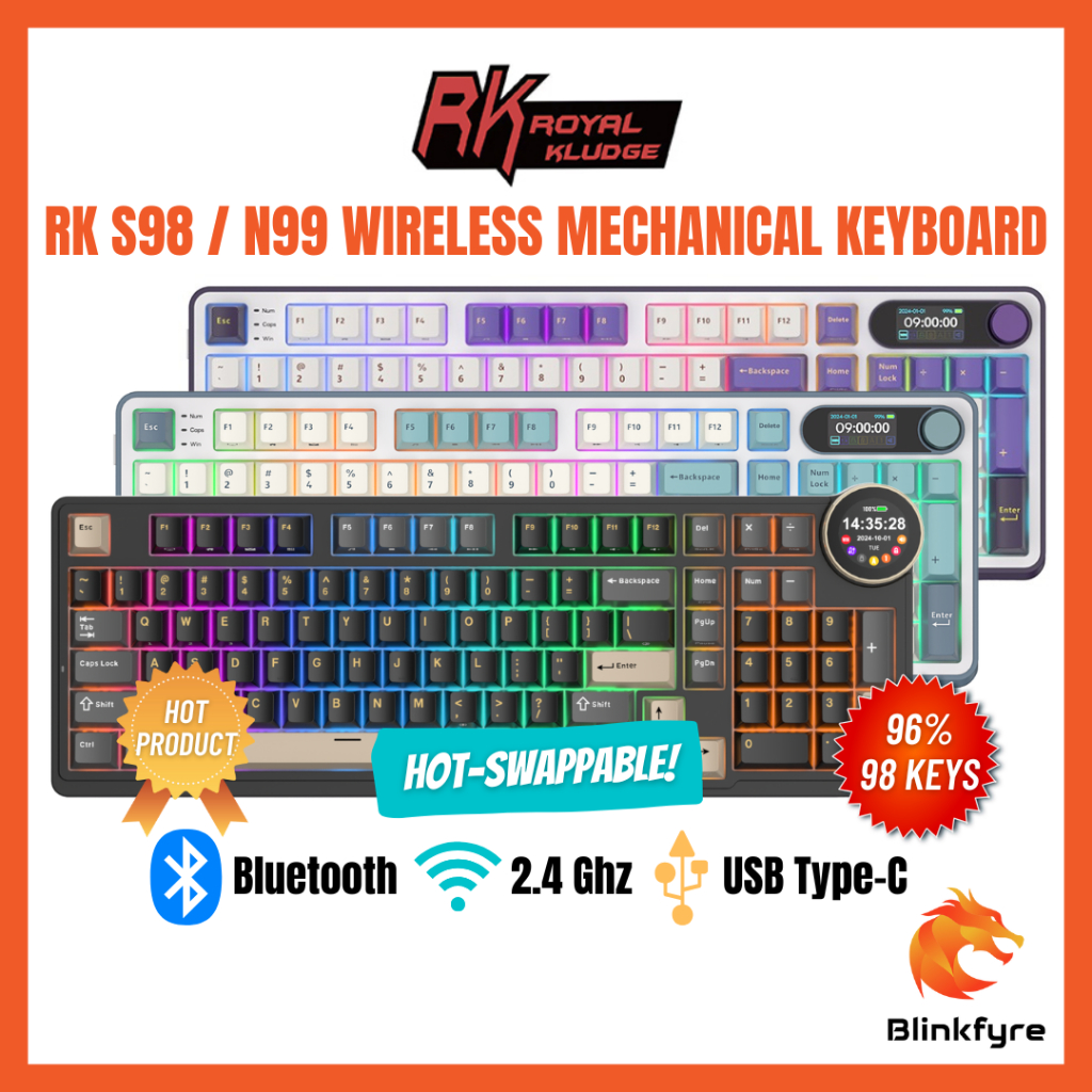 Royal Kludge RK S98 / N99 Mechanical Keyboard - BT Wireless / RGB / Hot ...