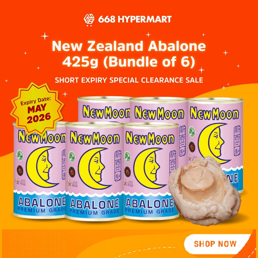 [ BUNDLE OF 6 ] New Moon New Zealand Abalone 425g 1 WHOLE PIECE [05/26 ...