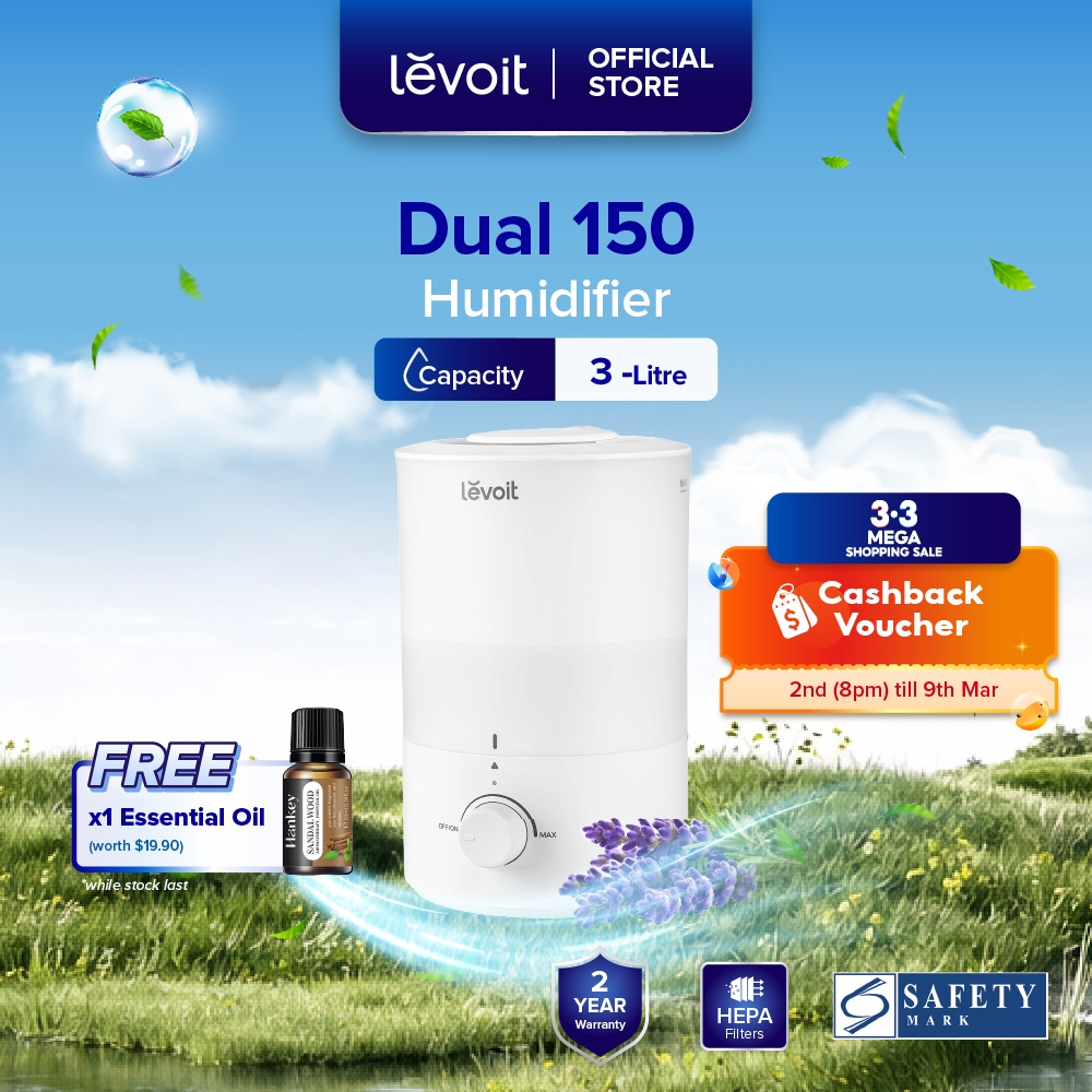 Levoit Humidifier Dual 150 Ultrasonic Cool Mist | Aroma Diffuser ...