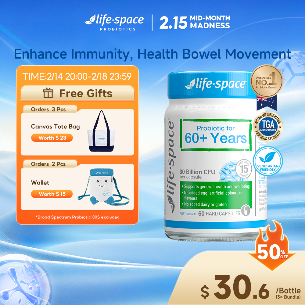 [Digestive Health For Elderly] Life Space Probiotic for 60+years 60CAPS ...