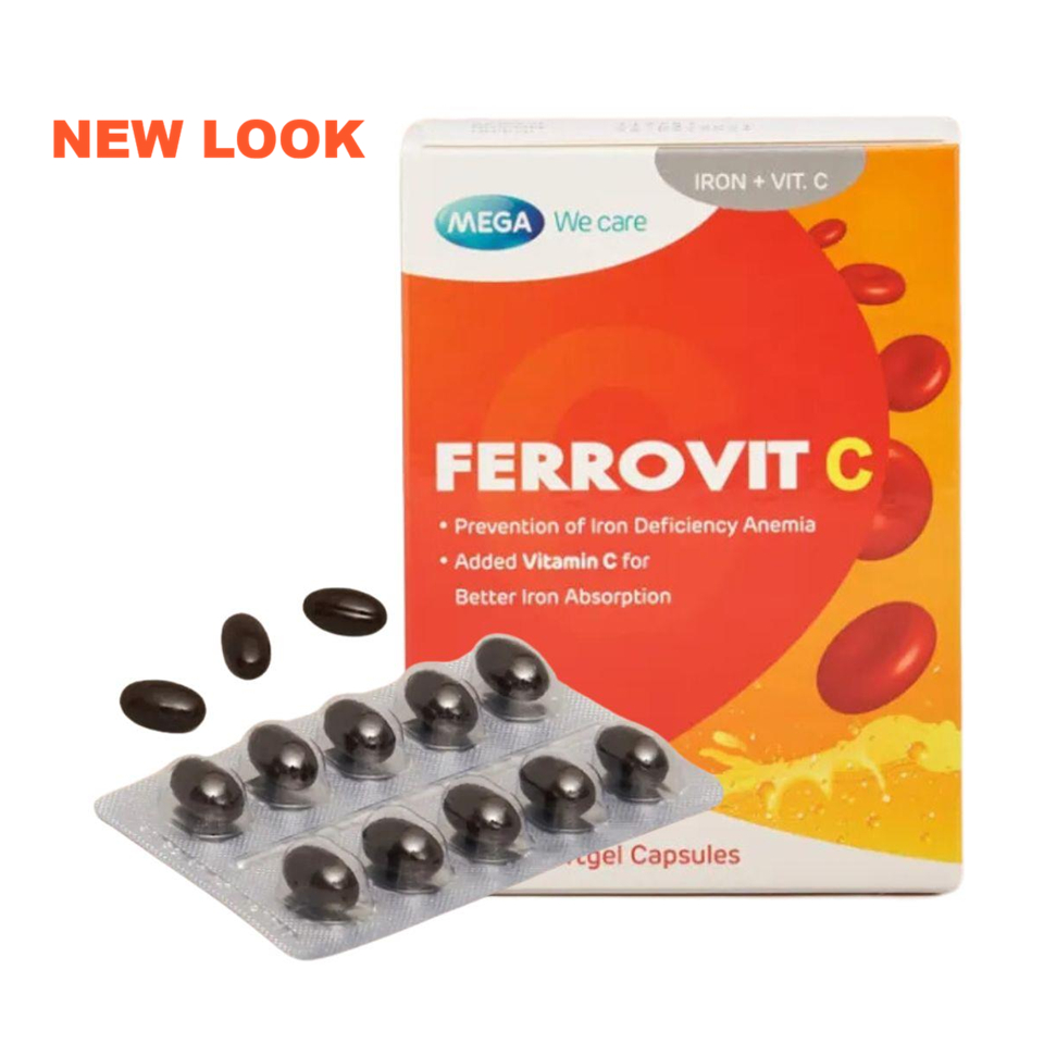[E:2028] Mega Ferrovit C- Iron Supplement, Folic Acid And Vitamin B12 ...
