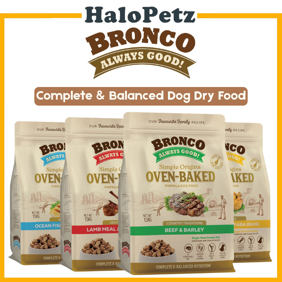Bronco Simple Origins Oven-Baked Single Protein Dry Dog Food - 1.5kg ...