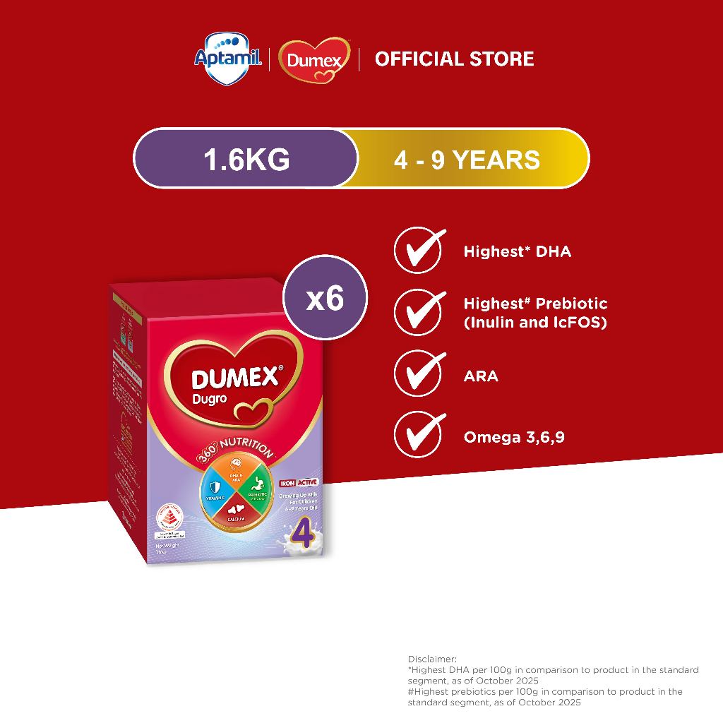 [Bundle of 6] Dumex Dugro Stage 4 Growing Up Children Milk Powder ...
