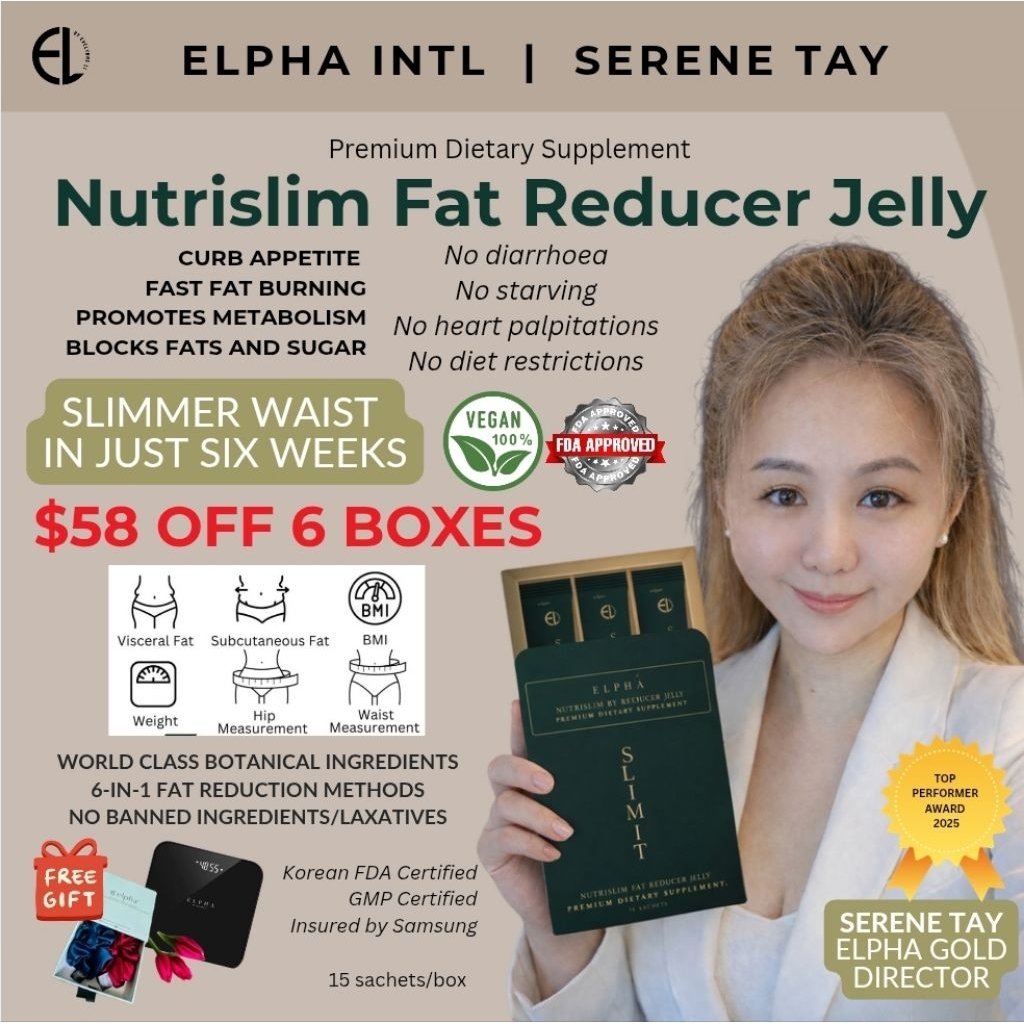 LESS $58 + GWP FOR 6 BOXES! KOREAN PREMIUM Elpha NUTRISLIM Fat Reducer ...