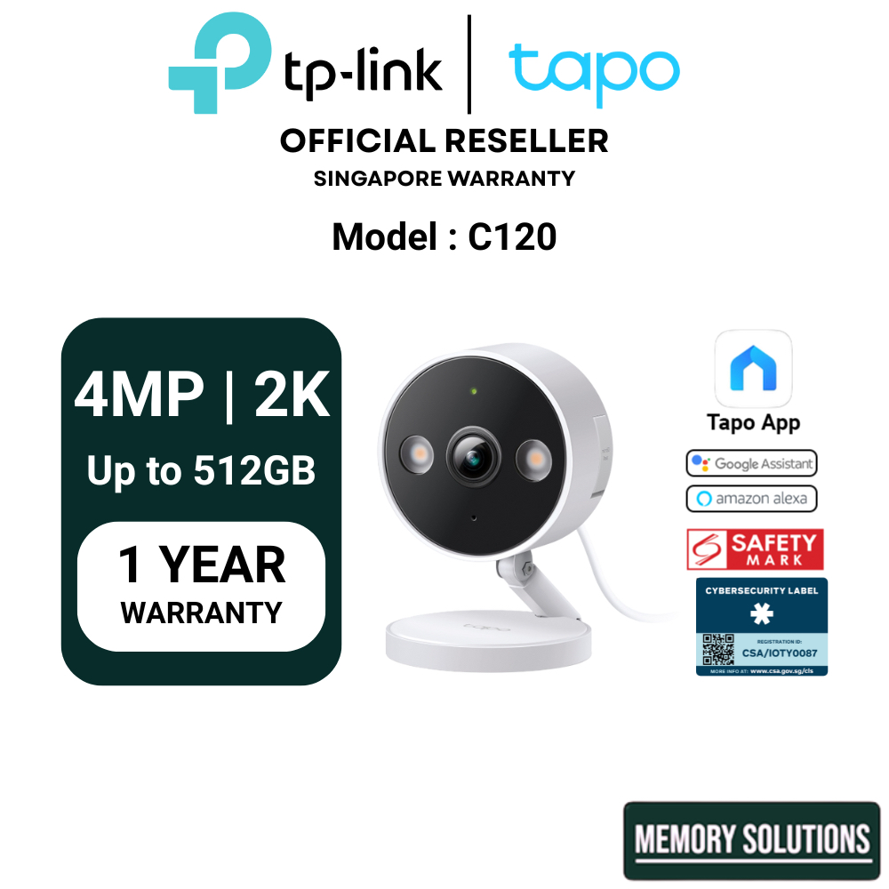 TP-Link Tapo C120 Camera 4MP 2K Indoor wired Camera | Shopee Singapore