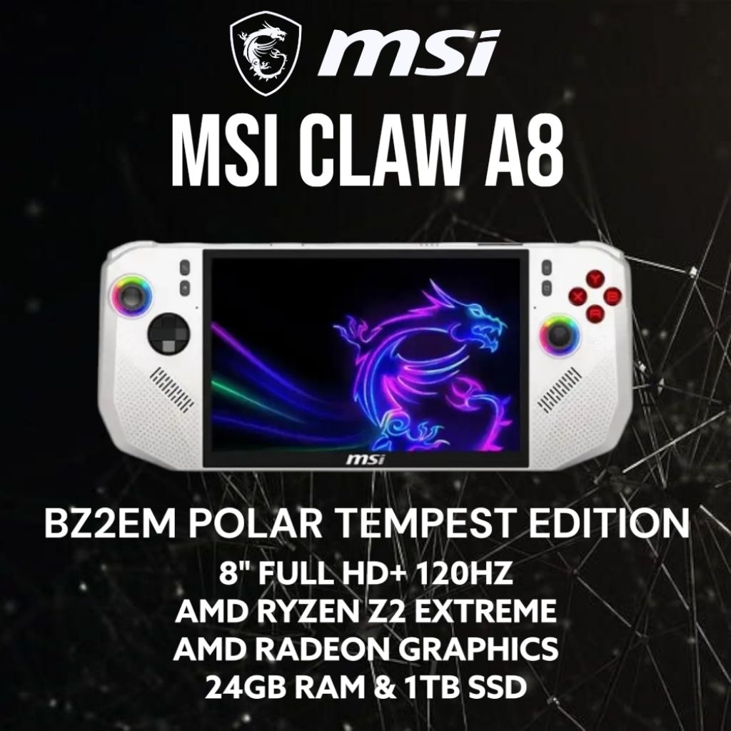 (READY) MSI CLAW A8 BZ2EM POLAR TEMPEST EDITION | 8" FULL HD+ 120HZ ...