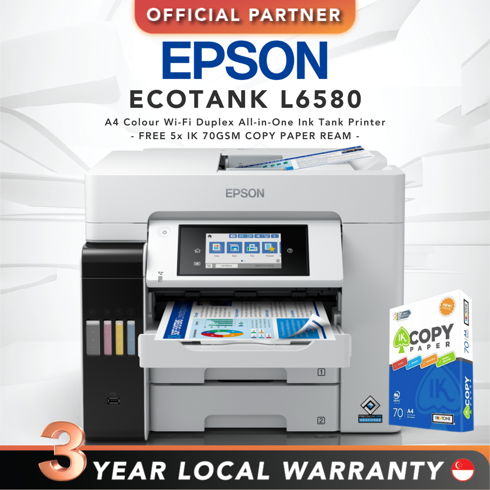 Epson EcoTank L6580 | A4 Colour Wi-Fi Duplex All-in-One Ink Tank ...