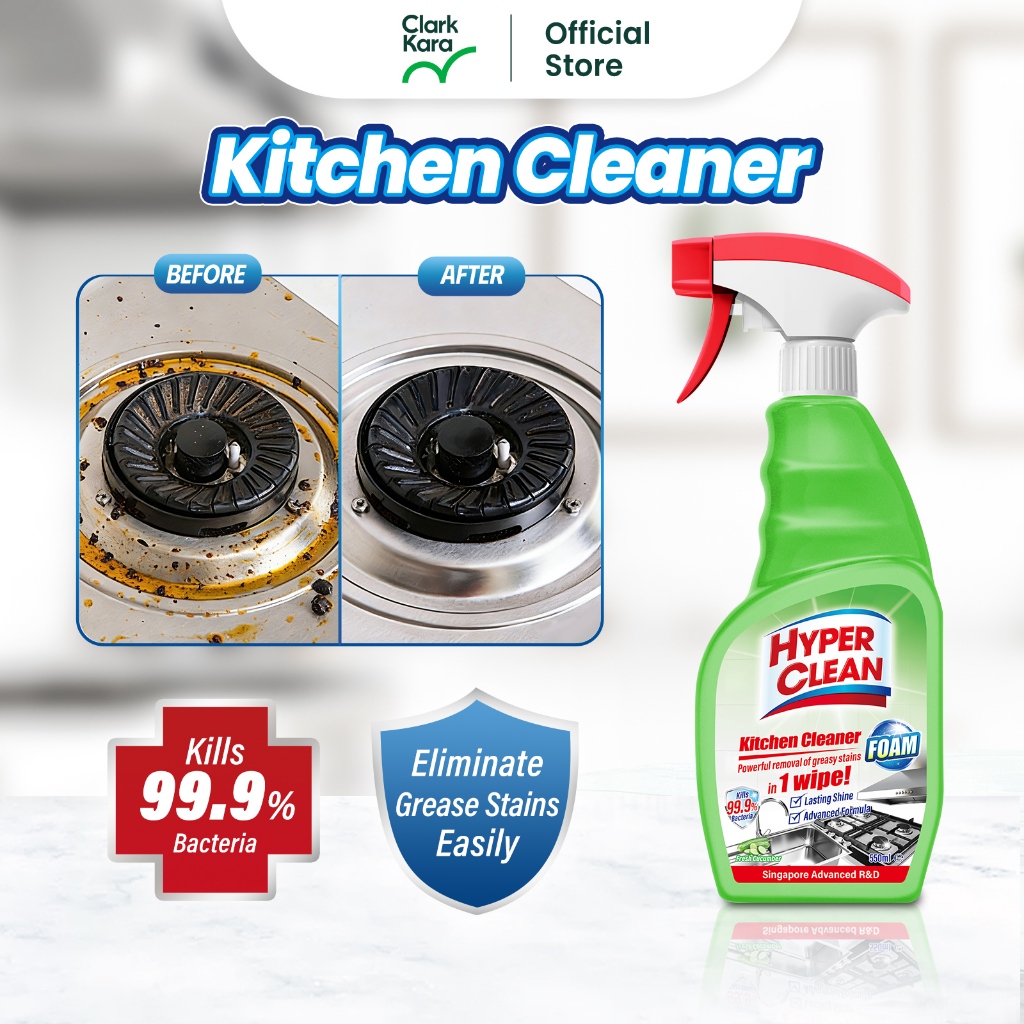 HYPERCLEAN 550ml Kitchen Cleaner I Powerful Stain-Fighting Foam for ...