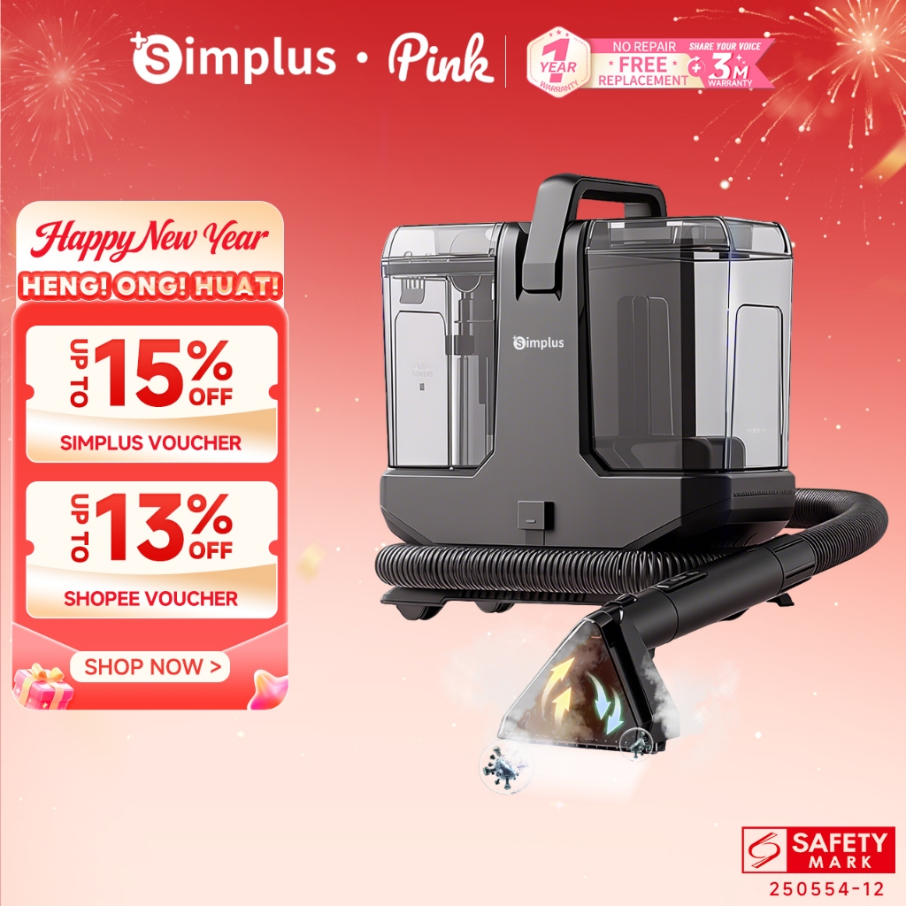 Simplus Spot & Fabric Cleaner | 110°C High-Temp Steam | 70°C Hot Water ...