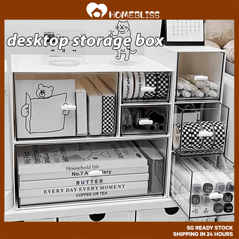 Desk Organiser Stackable Desktop Storage Box Stationery Holder Drawer ...