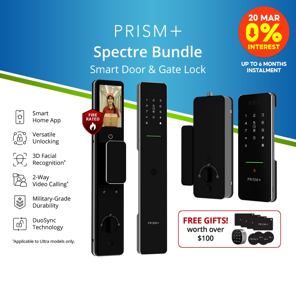 [HDB Sync Bundle] PRISM+ Spectre Bundles | Smart Door & Gate Lock ...