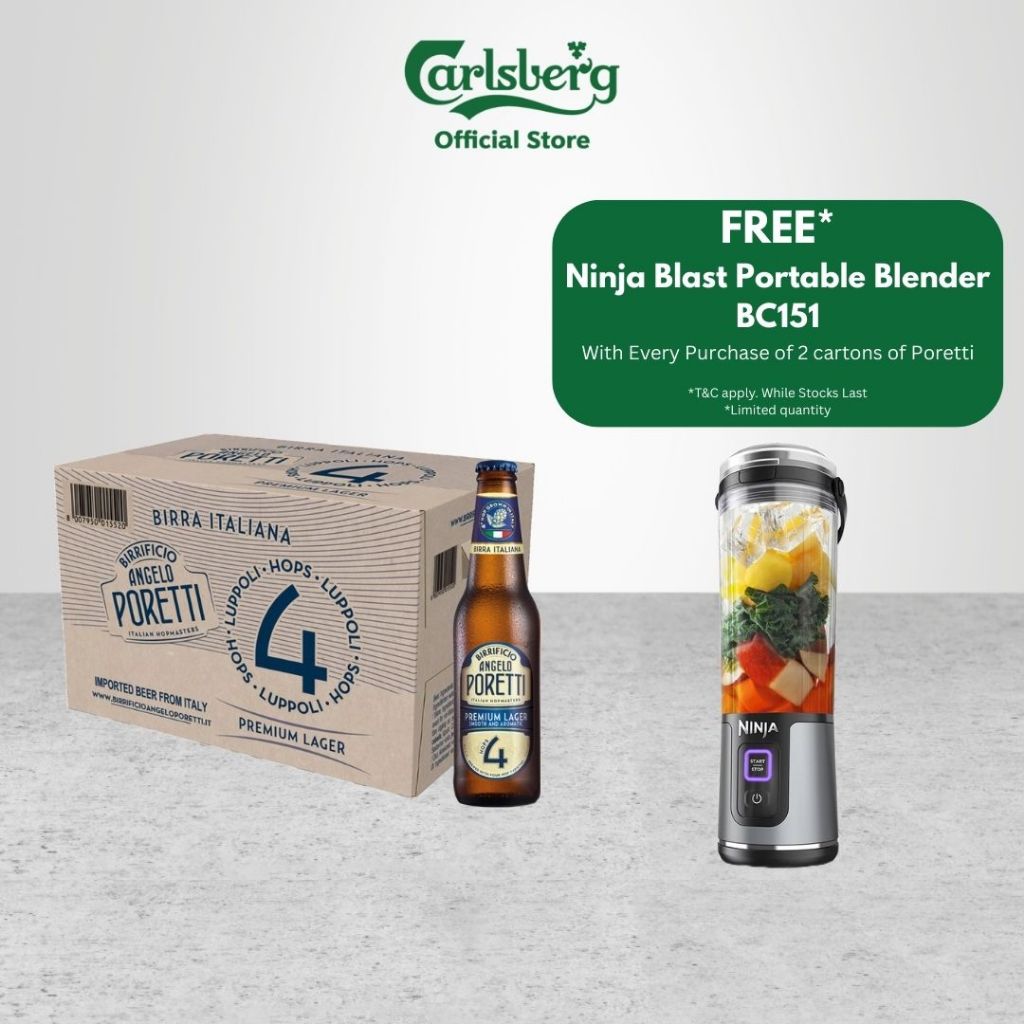 (NEW) Poretti 4 Luppoli Originale Beer 330ml (Pack of 24) | Shopee ...