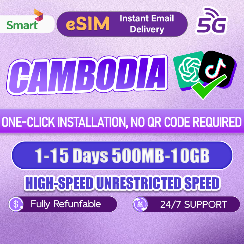 CSL Cambodia eSIM 5G 1-10 Days Daily 500MB-20GB High-Speed Data ...