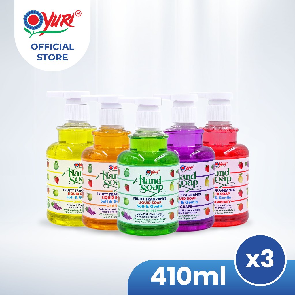 [Triple Pack] Yuri Fruity Handsoap Bottle - 410ml x3 | Moisturizing ...