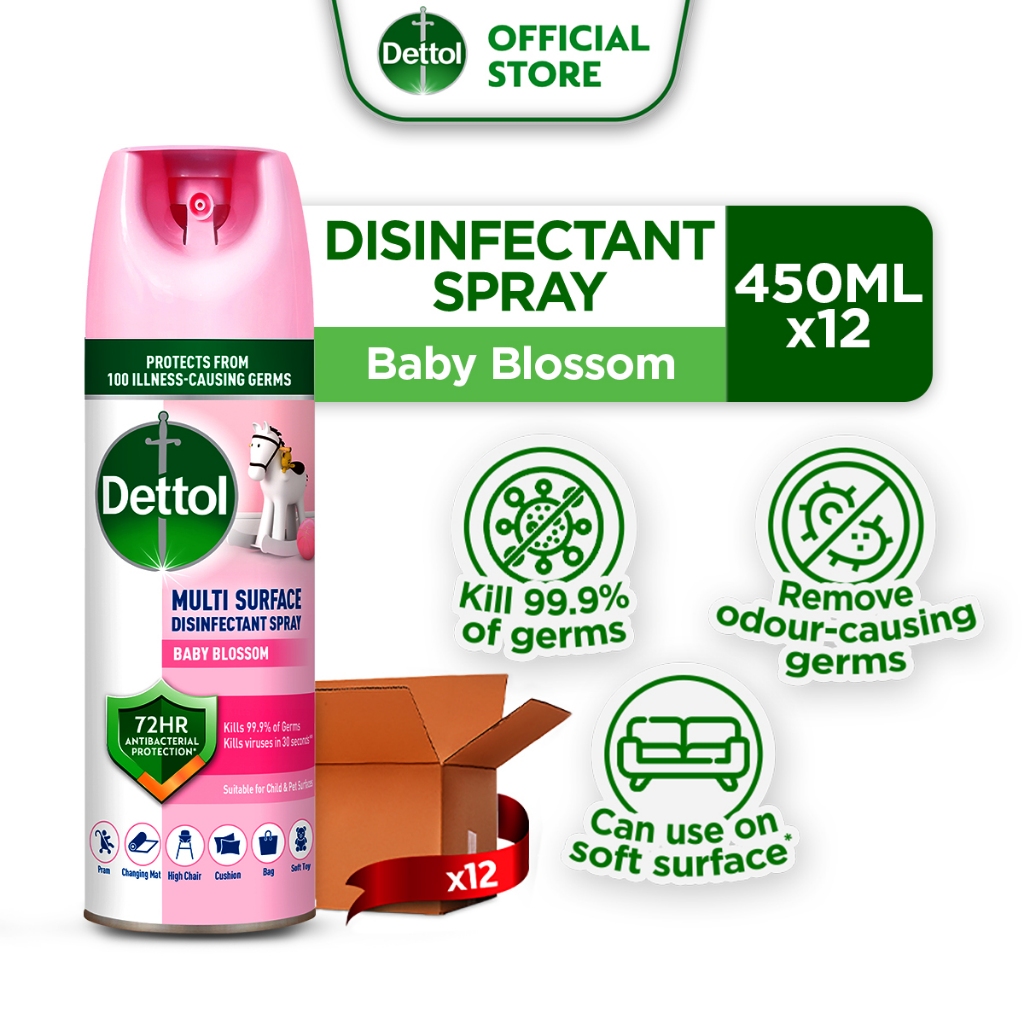 [Carton of 12] Dettol Multi-Surface Disinfectant Spray Sakura Blossom ...