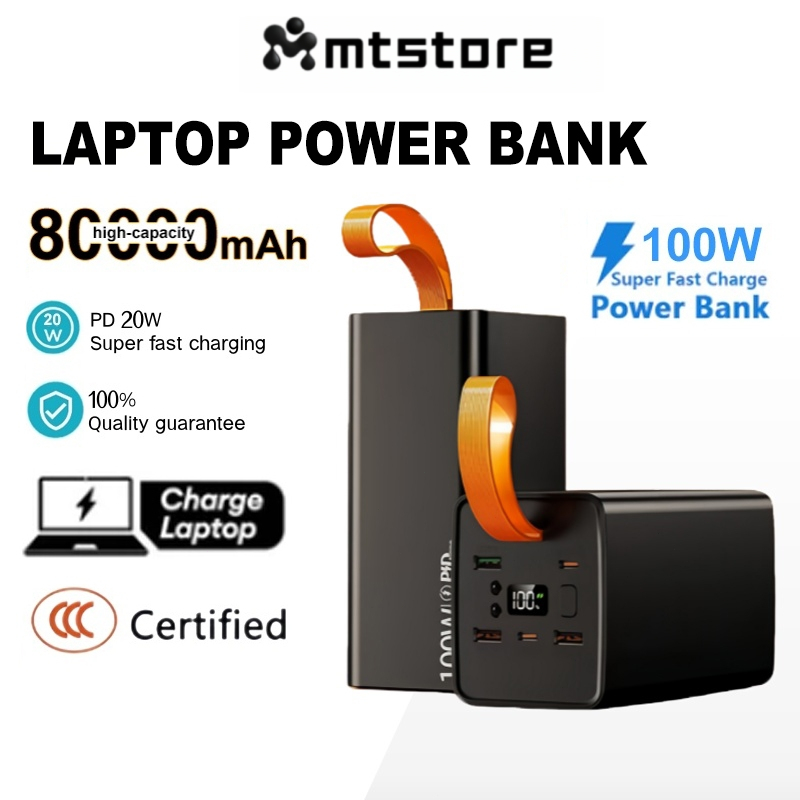 80000maH/50000mAH 100W Laptop Power Bank Super Fast Charging PD20W ...