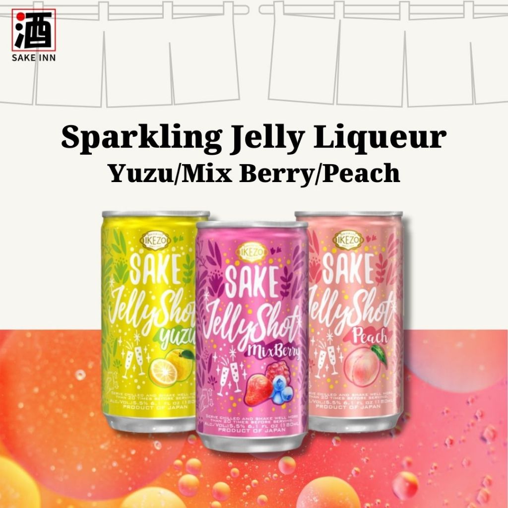 Ozeki Ikezo Jelly Shot Sake Trio Bundle (Sparkling Yuzu, Mix Berry ...