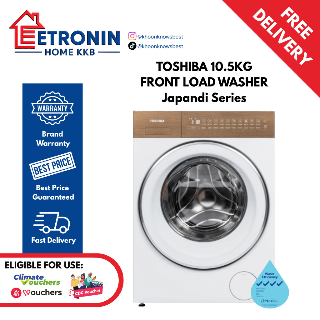 *Climate Voucher Eligible* Toshiba JAPANDi 10.5KG Front Load Washing ...