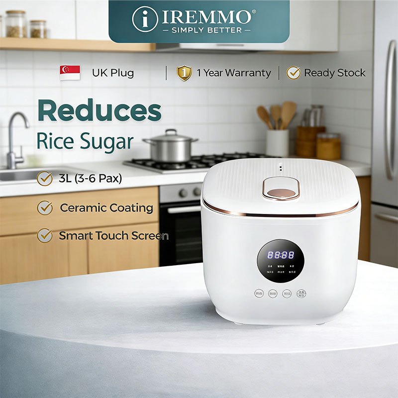 IREMMO Low Sugar Rice Cooker 3LCeramic Oil Non-Stick Inner Pot ...